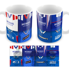 Football Gifts - Rangers Retro Shirt Montage Mug