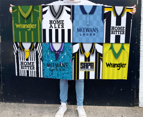 Notts County Retro Kit Montage Football Flag High Quality Classic Kits