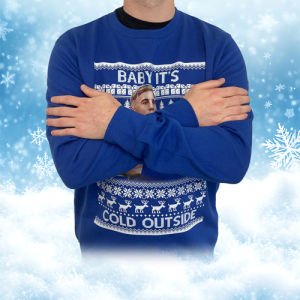 Baby It's Cold Outside Cole Palmer Christmas Jumper Blue Chelsea